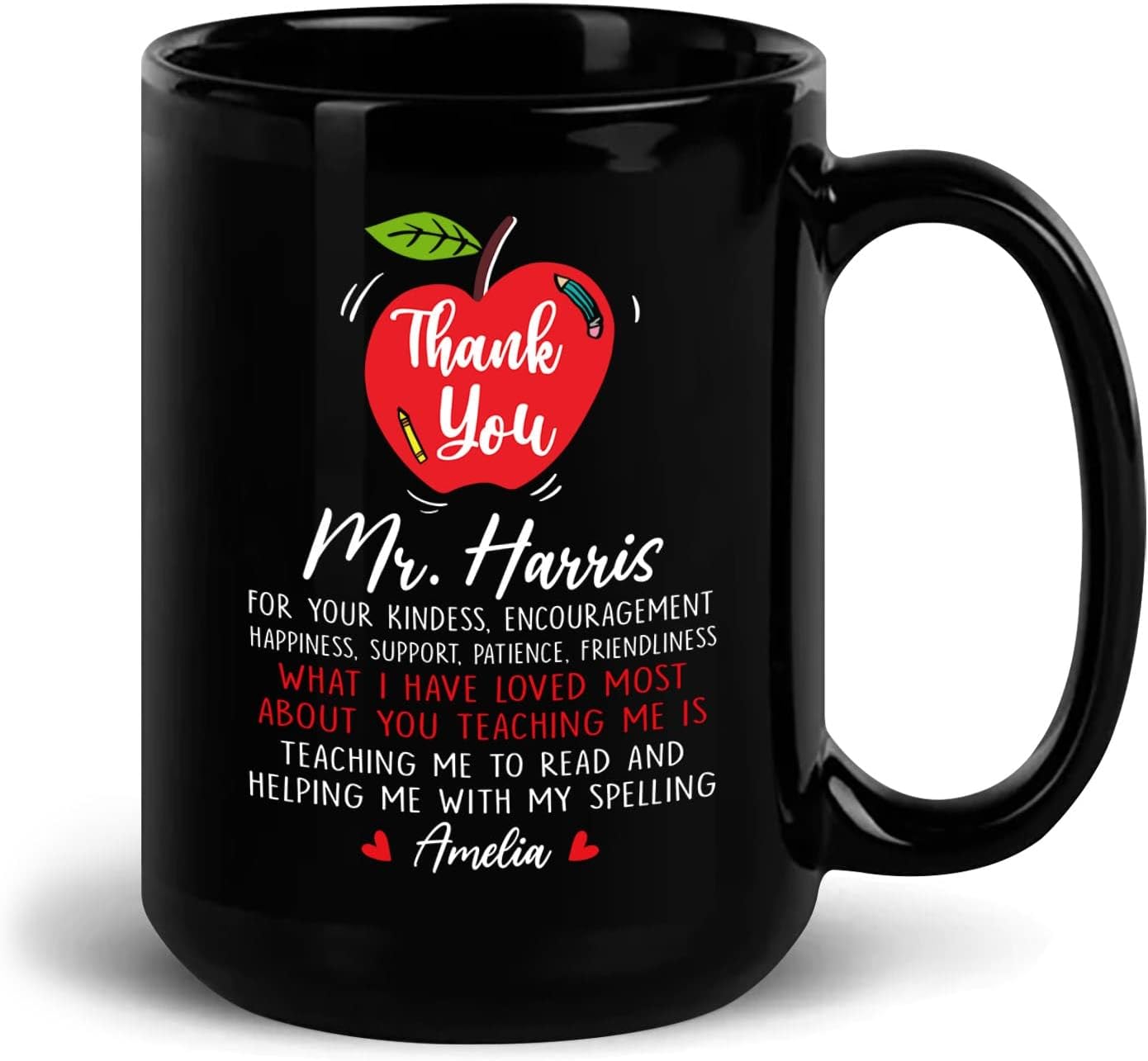 Amazon.com: Personalized Teacher Name Coffee Mug, Teacher Thank You For ...