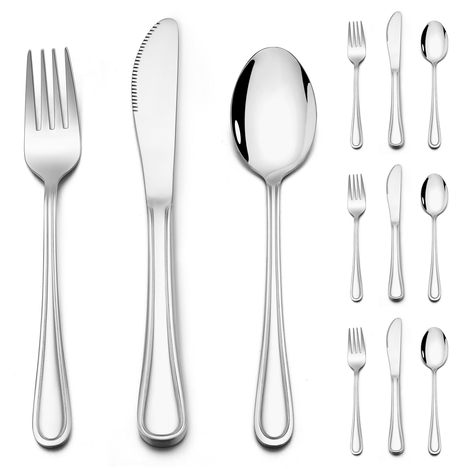 HaWare Kids Cutlery Set, 12 Piece Stainless Steel Children Toddler ...