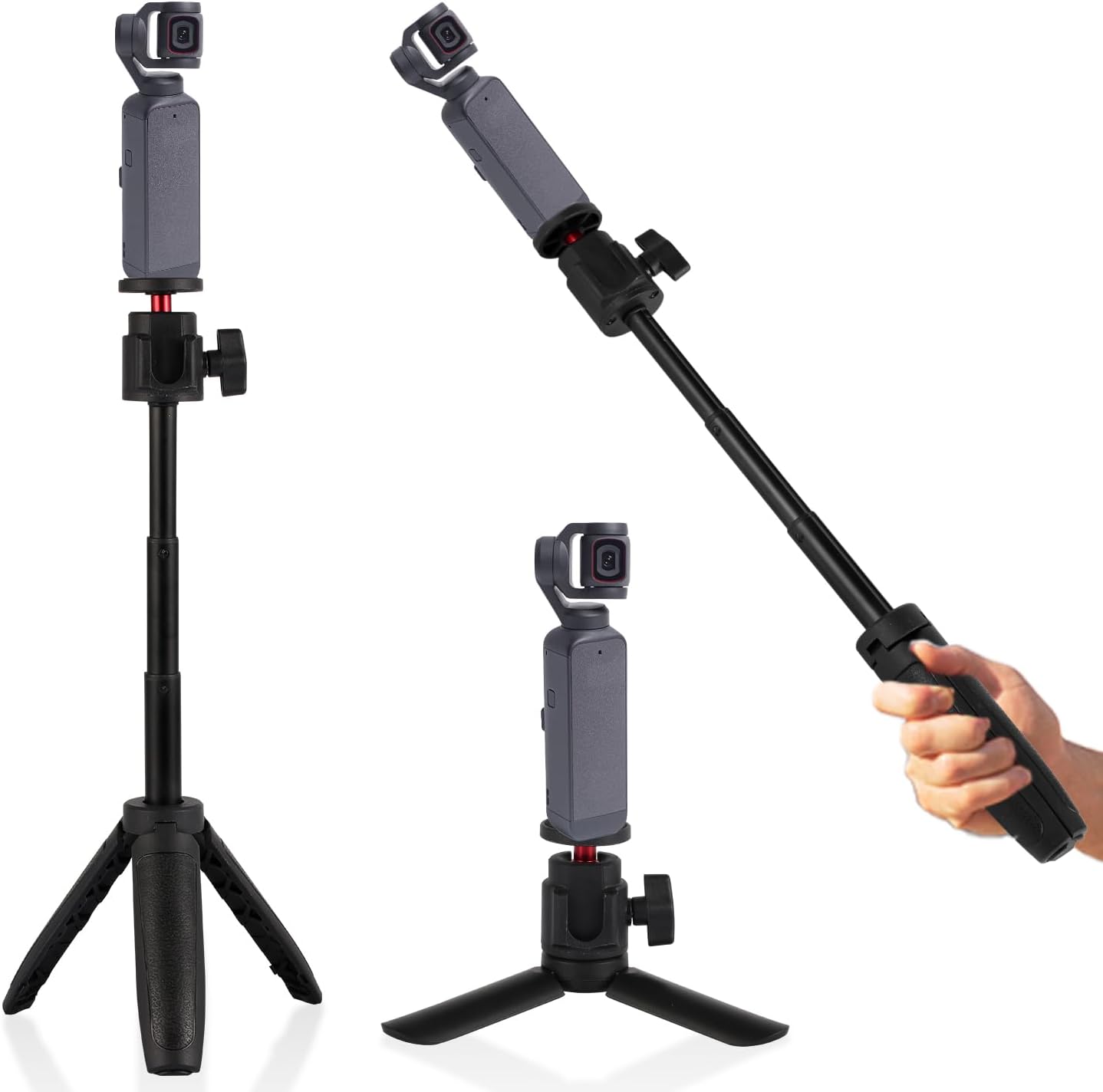 Amazon.com : DJI Osmo Pocket 3 & 2 Selfie Stick Tripod Kit - Black ...