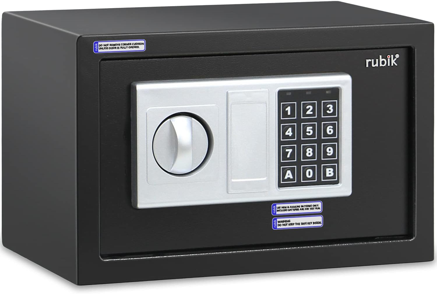 Rubik Safe Box with Key and Digital Keypad Lock Home Office Business ...