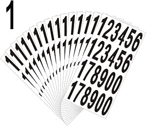 Vinyl Number Stickers 15 Sheets Self Adhesive Labels Waterproof ...