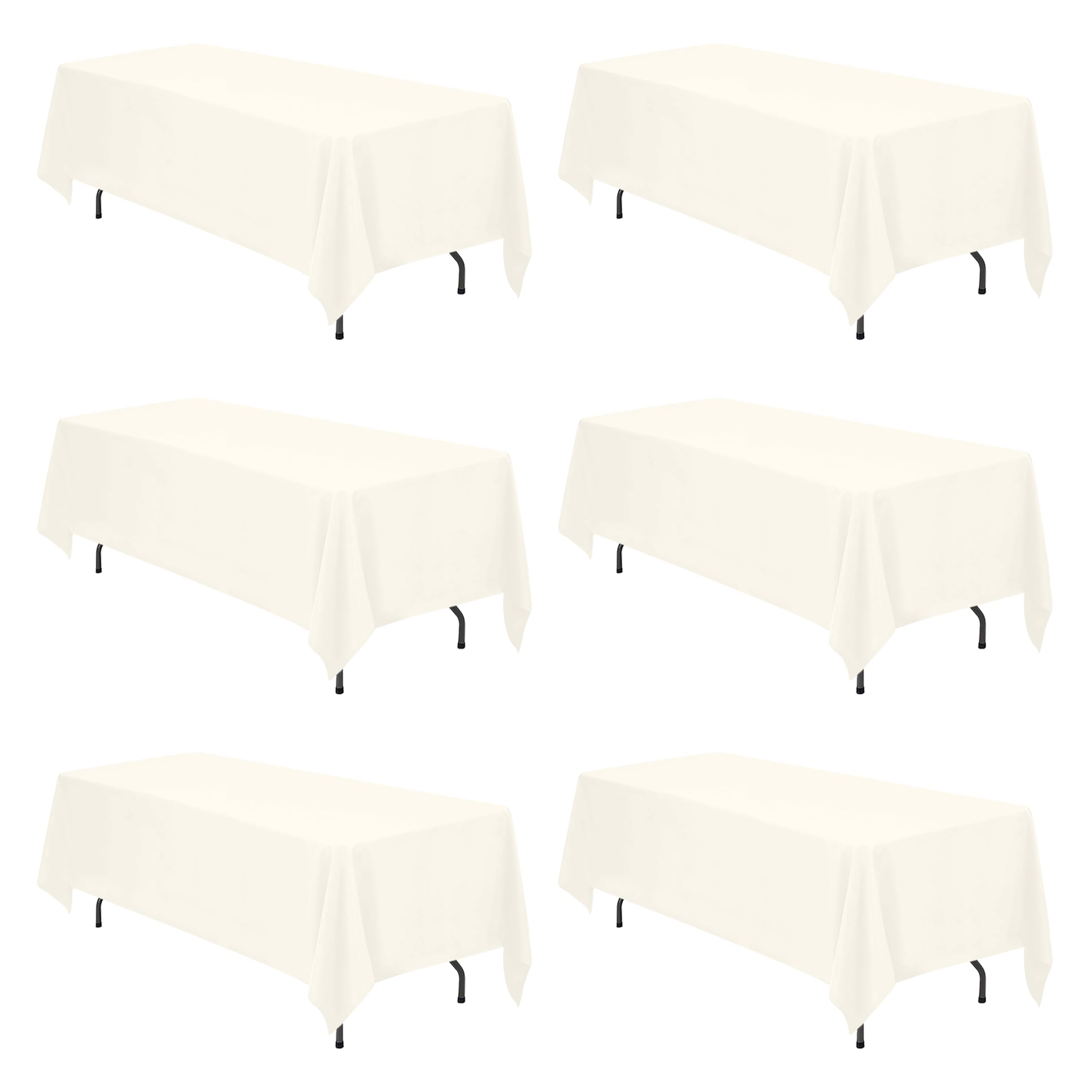 Amazon.com: BRILLMAX 6 Pack Ivory Tablecloths 70 x 120 Inch for 6ft or ...