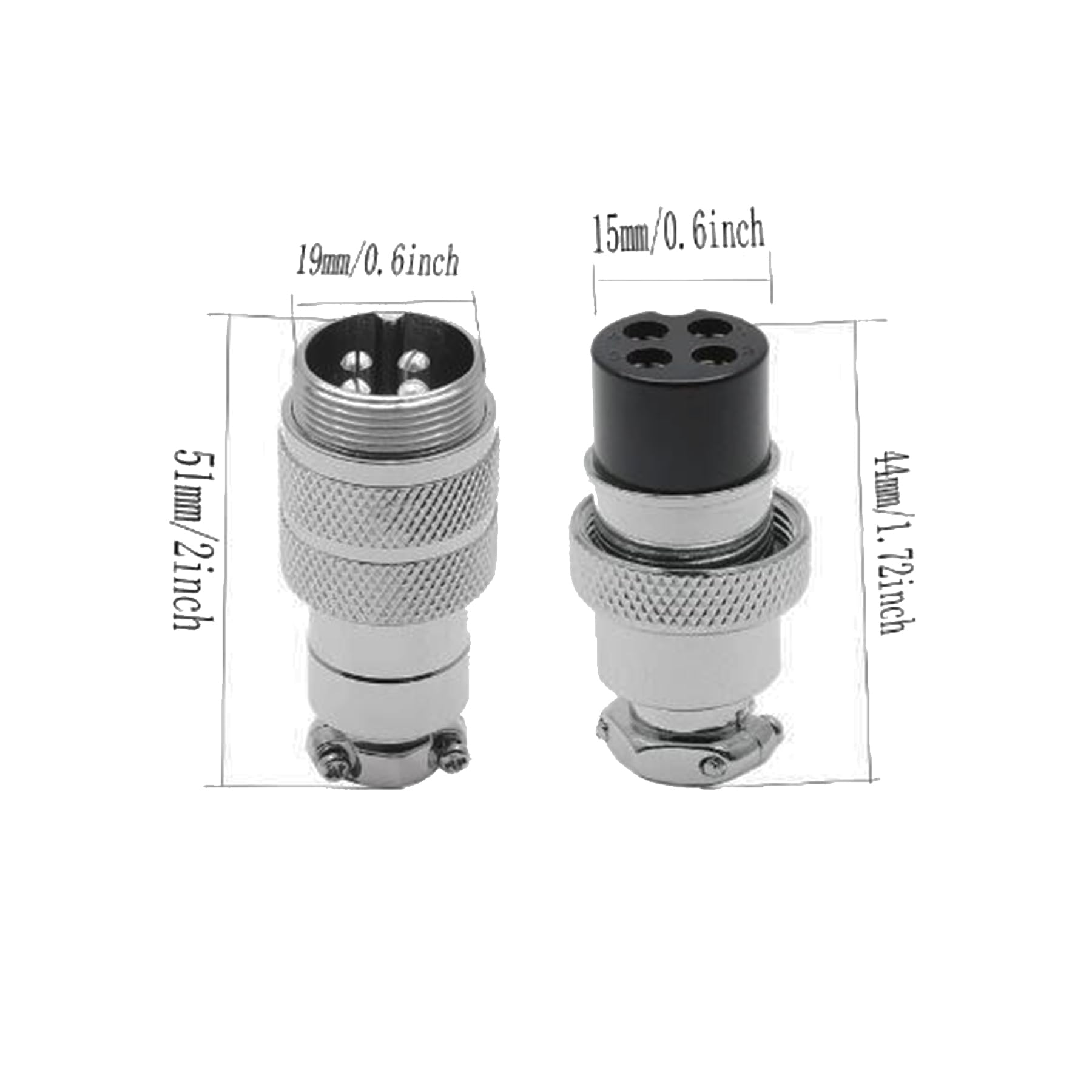 Snapklik.com : GX20-4P Aviation Plug Connector Metal 4P Male Female ...