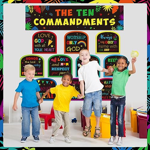 Pasimy Ten Commandments Poster for Classroom Decorations Christian ...