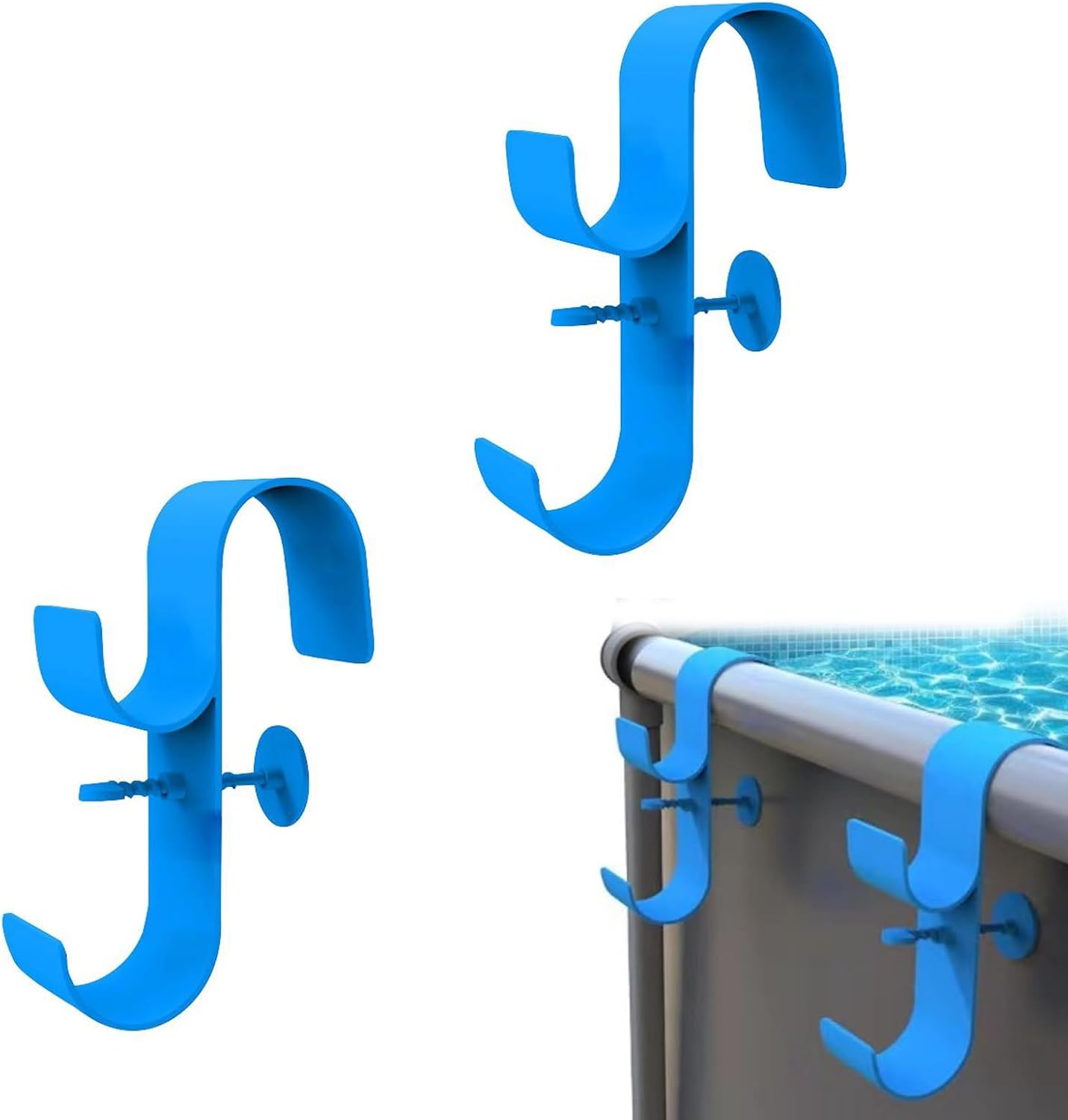 Amazon.com: Pool Hooks for Poles, Poolside Pool Leaf Skimmer Net Holder ...