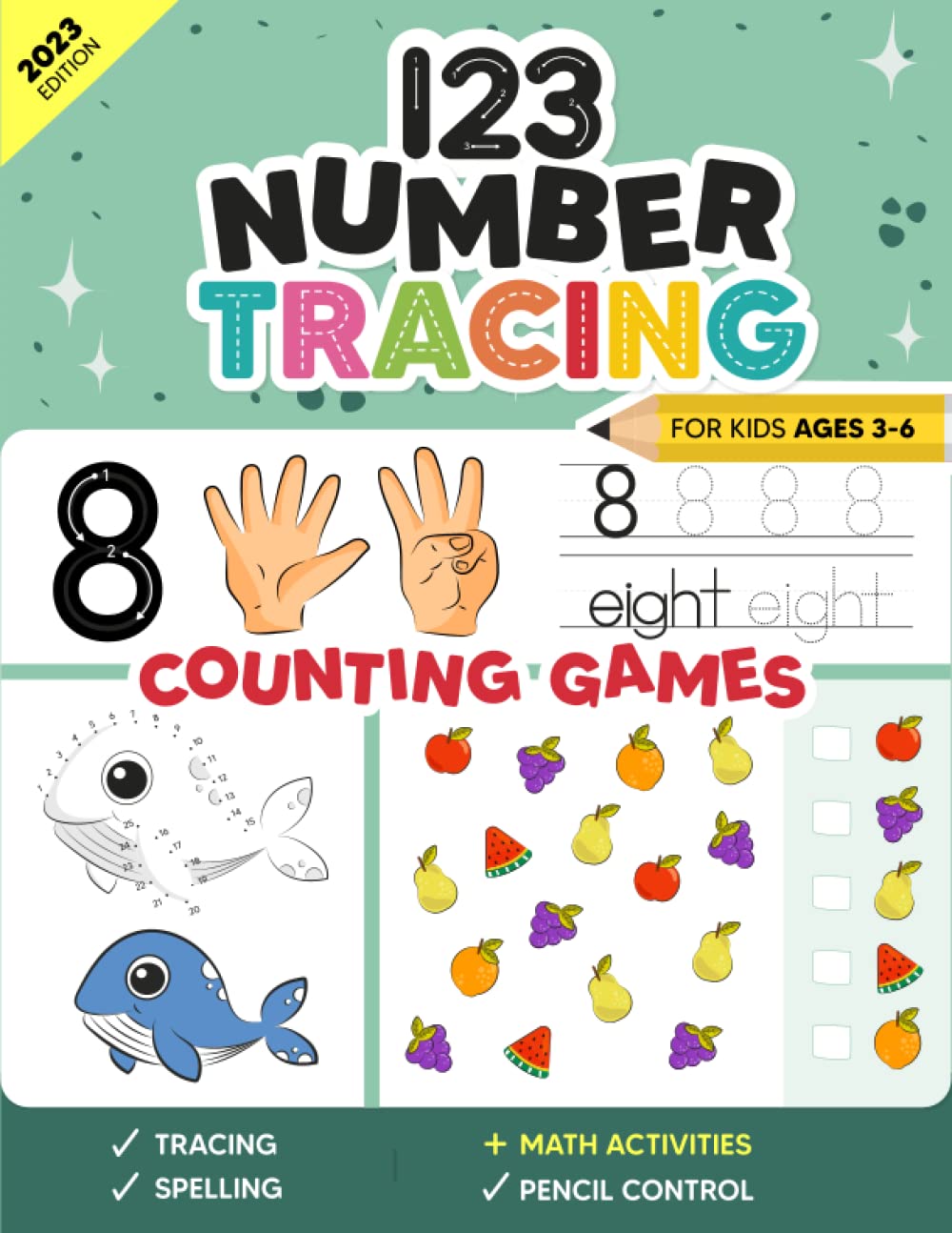 123 Number Tracing and Counting games for Kids ages 3-6: Kindergarten ...