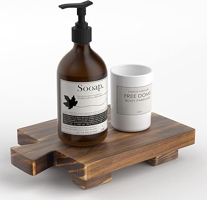 Amazon.com: COKOKERT Wood Pedestal Soap Stand, Wood Riser Soap Tray for ...