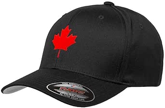 Canada Maple Leaf Flag Hat Flexfit Premium Canadian Hat 6277 at Amazon ...