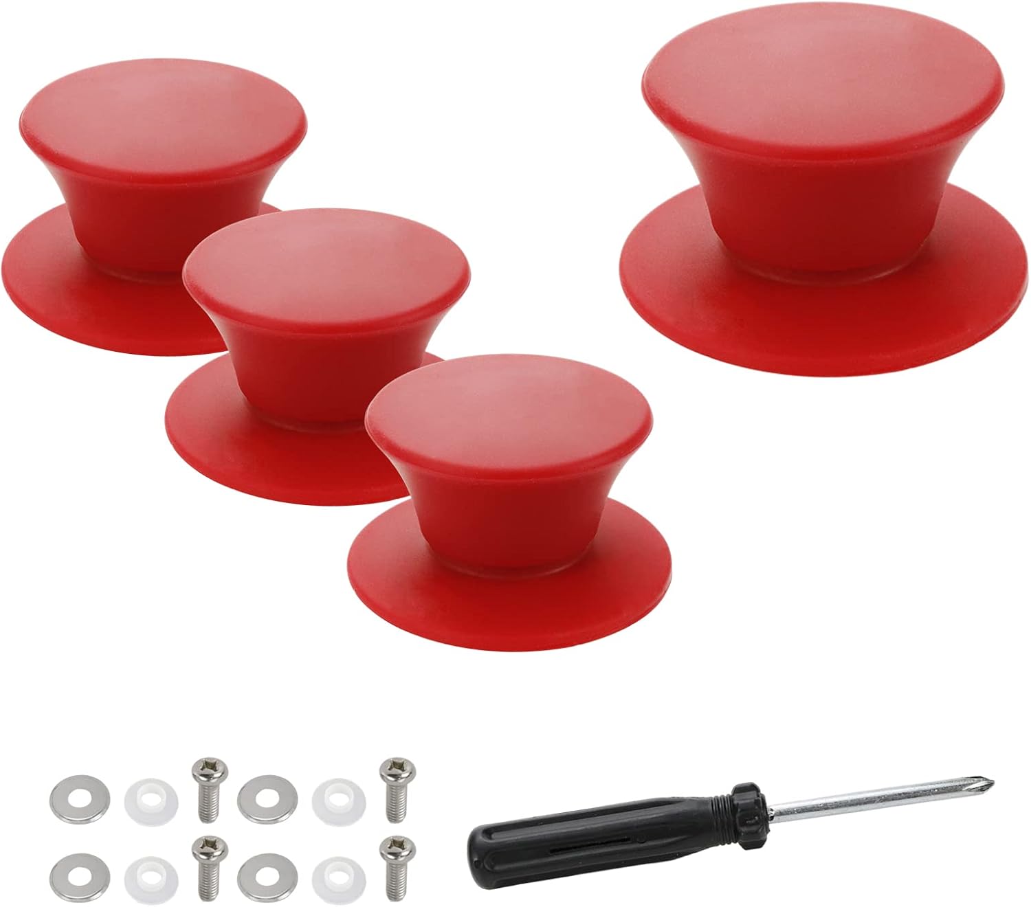 Amazon.com: HEVSTIL 4Pack Red Universal Silicone Pot Lid Replacement ...