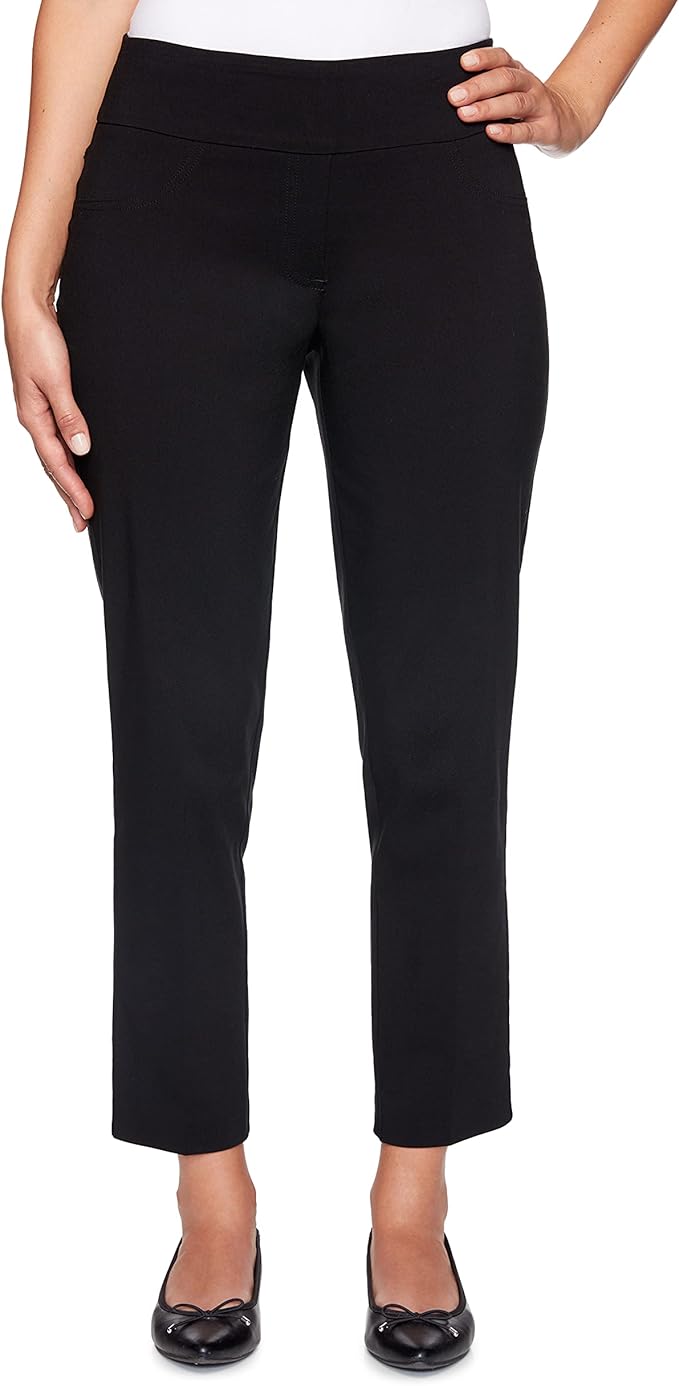 Ruby Rd. Womens Womens Plus-Size Mid-Rise Pull-on Straight Solar ...