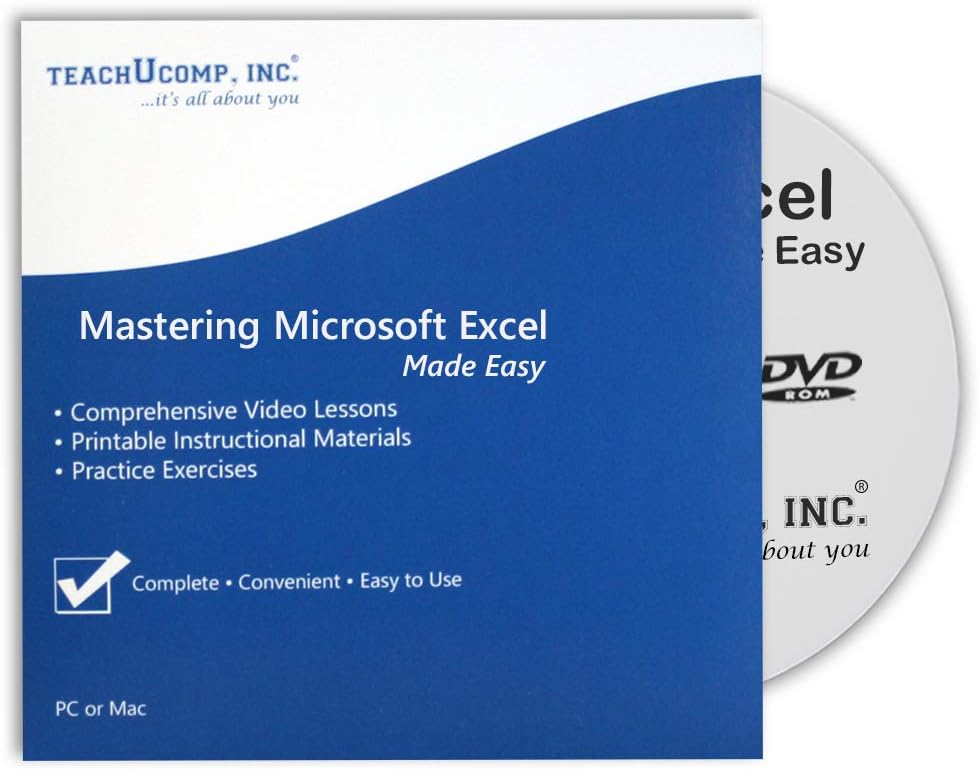 Amazon.com: TEACHUCOMP Video Training Tutorial for Microsoft Excel 2019 DVD-ROM Course and PDF ...