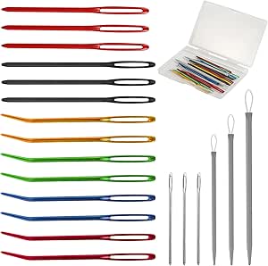 NQEUEPN 20pcs Large Eye Darning Needles, Stainless Steel & Aluminum ...