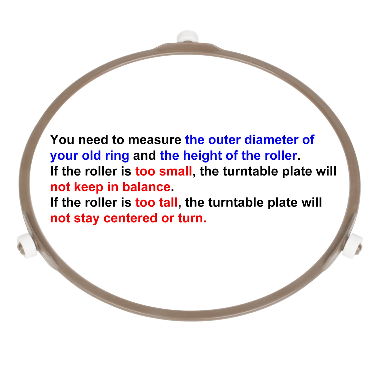 Jolaxy 7.4" Microwave Turntable Ring with 12 mm Rollers, Microwave Oven ...