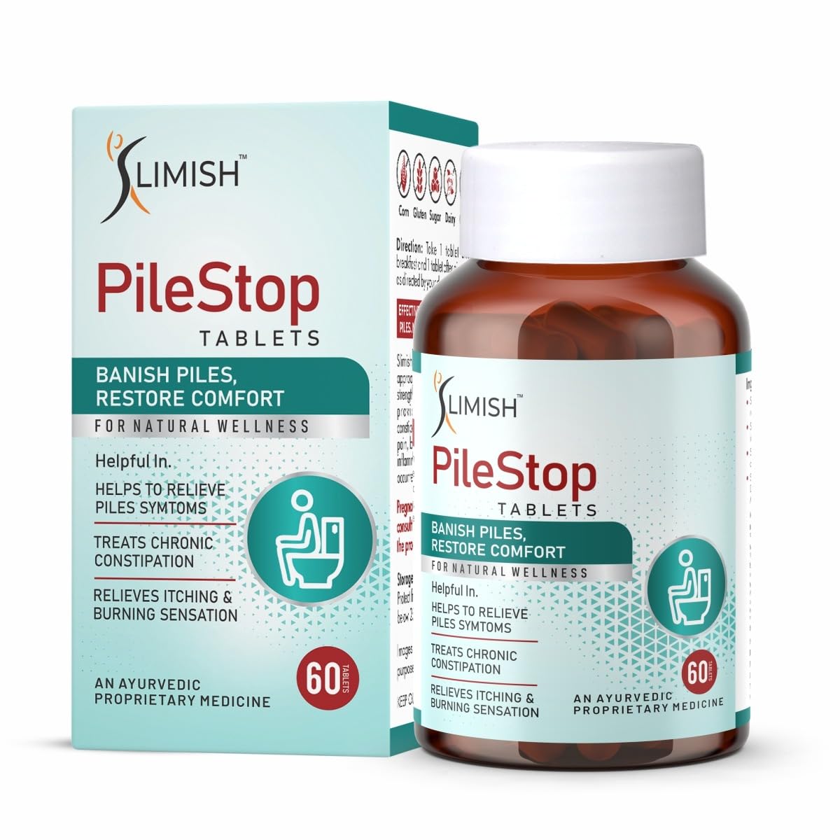 Buy Slimish Piles relief Itching, Fissure, Fistula helping Tablets (60 ...