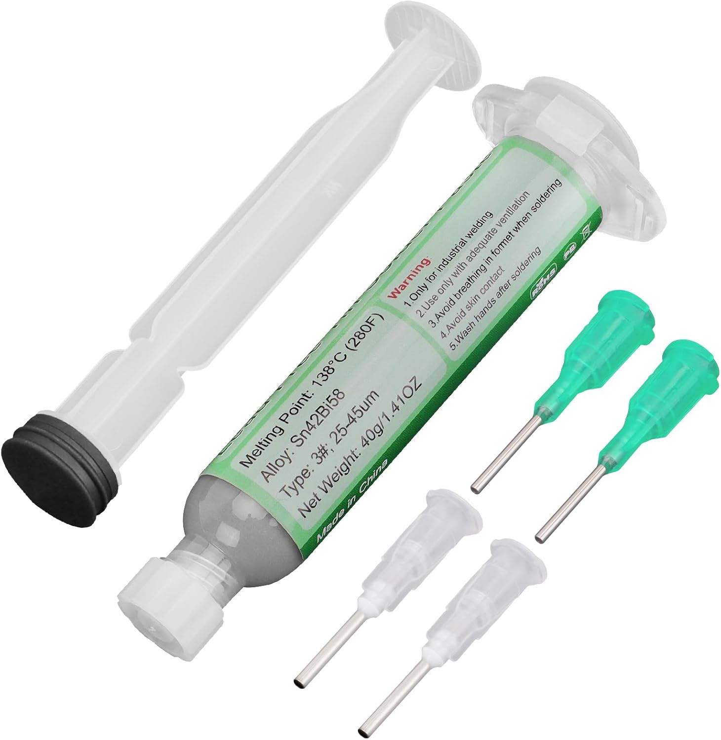 Gruiqrd Syringe Soldering Paste Flux Sn42 Bi58, Lead-Free Soldering ...