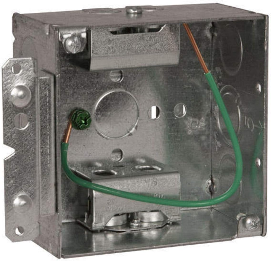 RACO 4 in. Square Box, Welded with (2) STAB-IT Connectors on Top, 2-1/8 ...