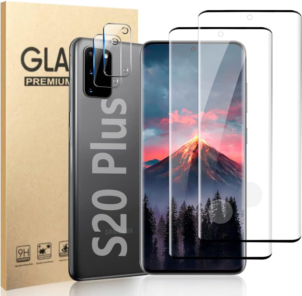 Amazon.com: OuYteu (2+2 Pack) Galaxy S20 Plus Screen Protector and ...
