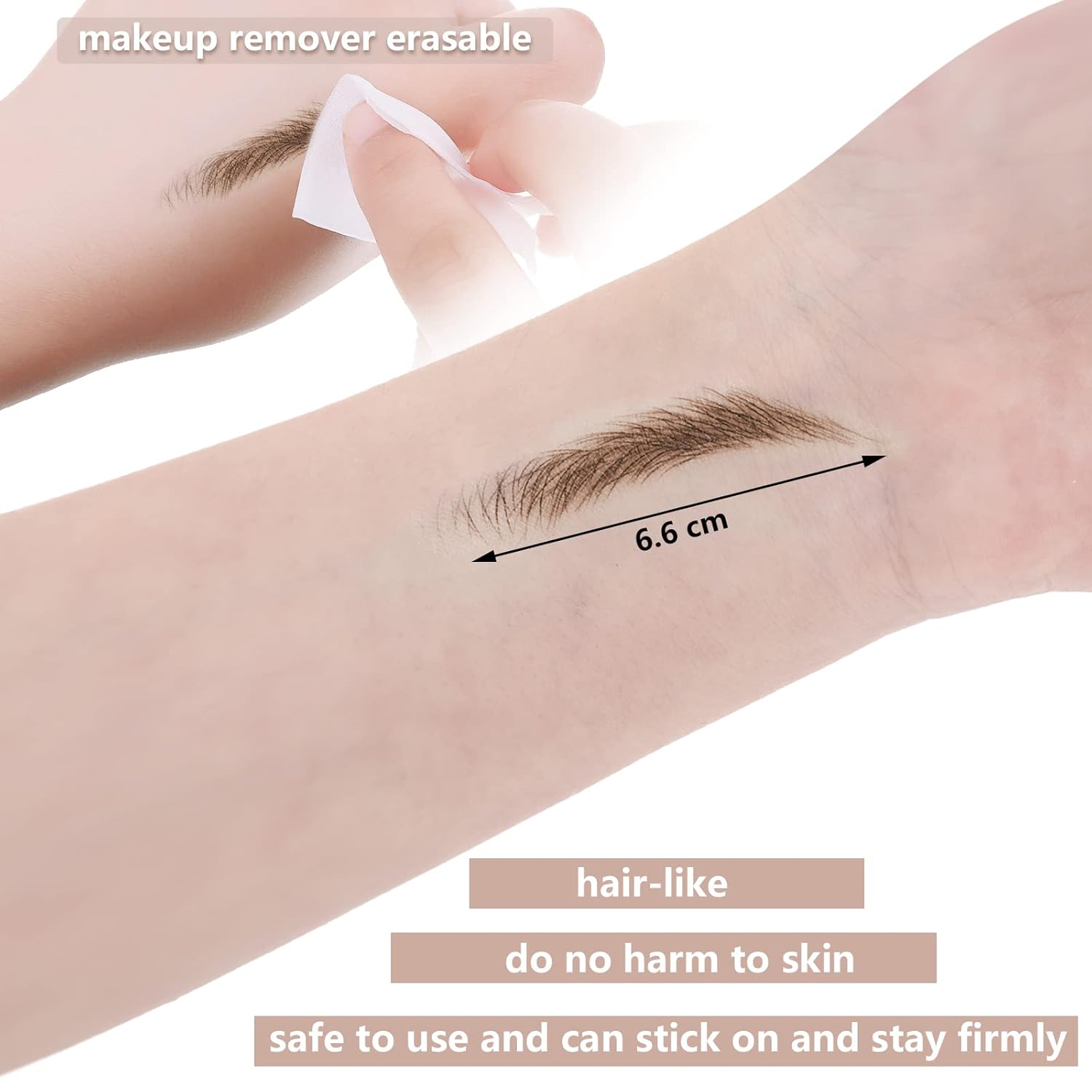 18 hojas de 180 pares de calcomanías de tatuaje de cejas, cabello 4D ...