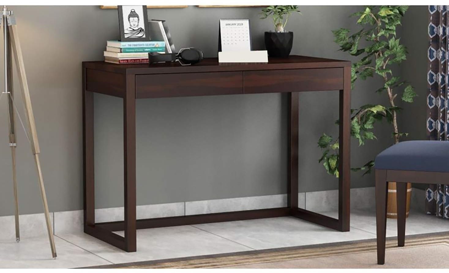 UNITEK FURNITURE Rosewood Sheesham Solid Wood Study Table (Finish Color ...