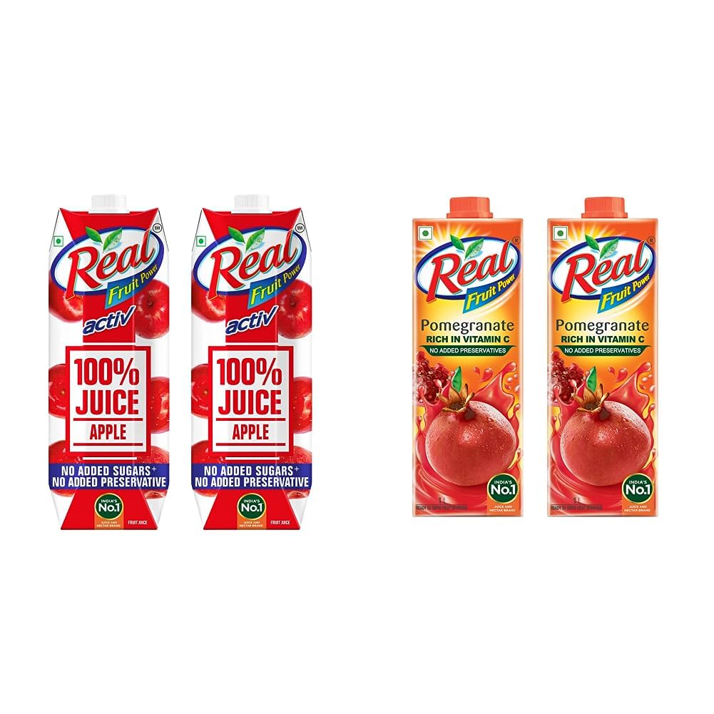 DABUR Real Activ 100% Apple Juice with No Added Sugar or Preservatives ...