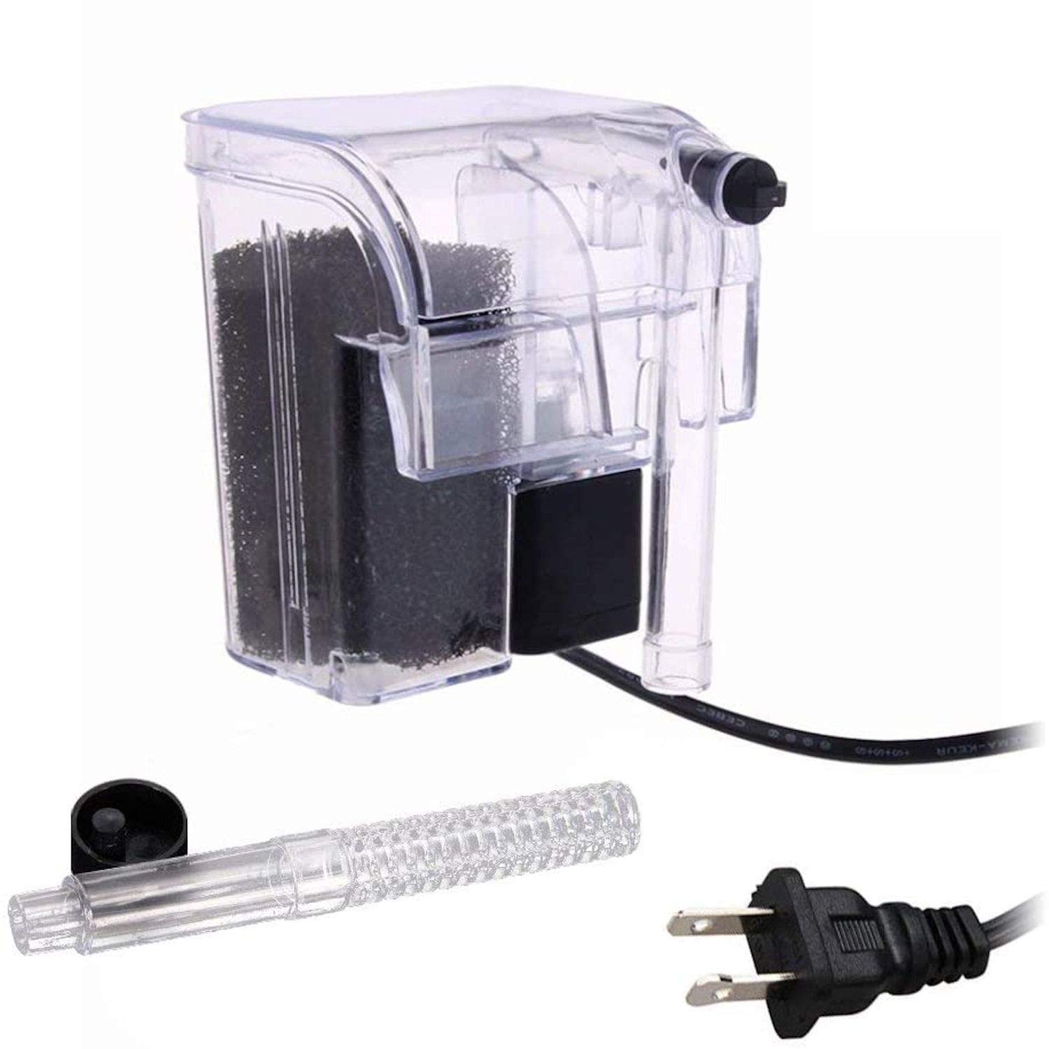 Buy SunGrow Small Power Filter for Rimless Tanks, Hang on The Back, 100 ...