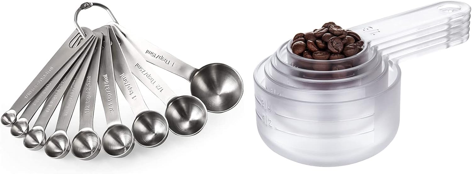 Amazon.com: U-Taste 18/8 Stainless Steel Measuring Spoons Set of 9 ...