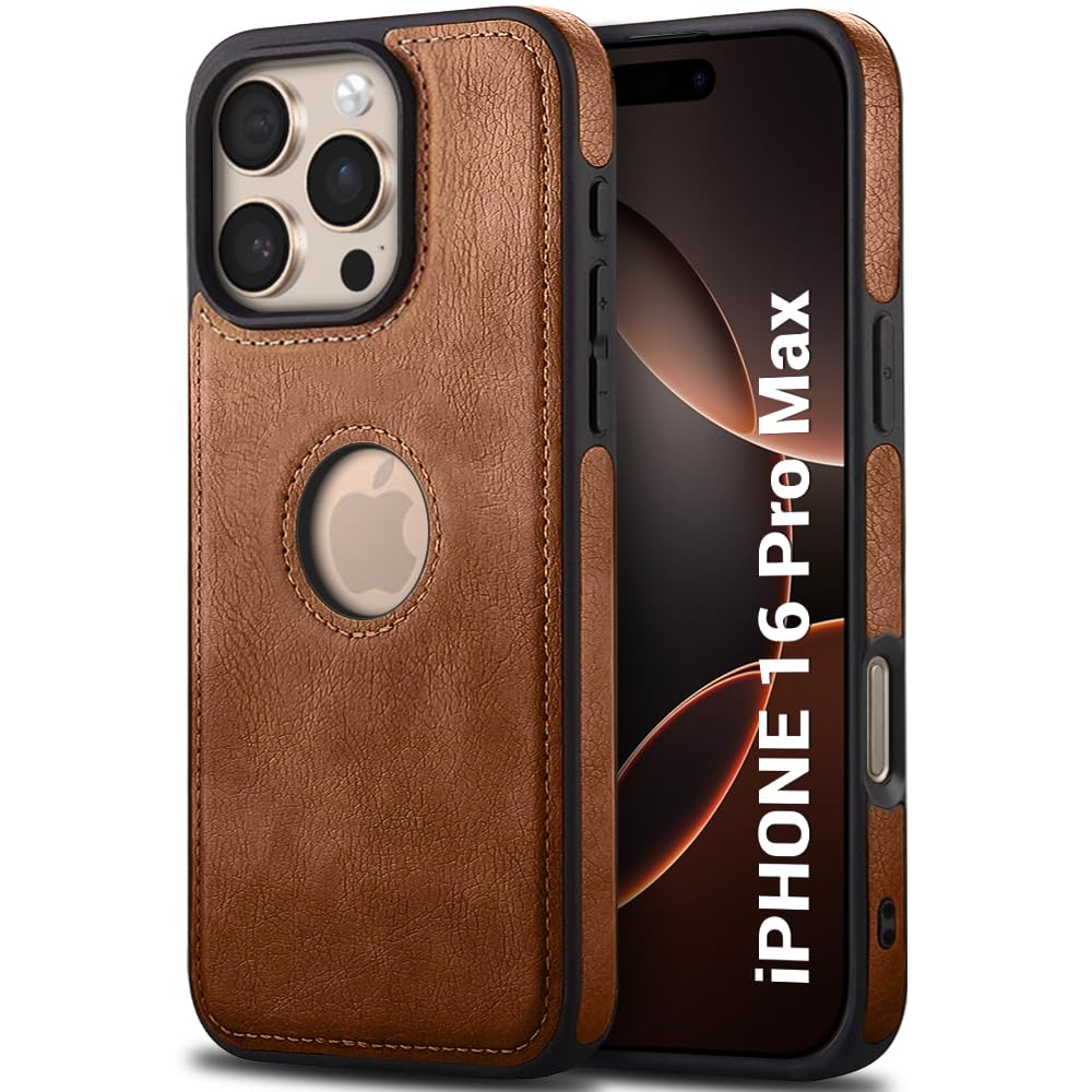 TheGiftKart Genuine Leather Finish Back Cover Case for iPhone 16 Pro ...
