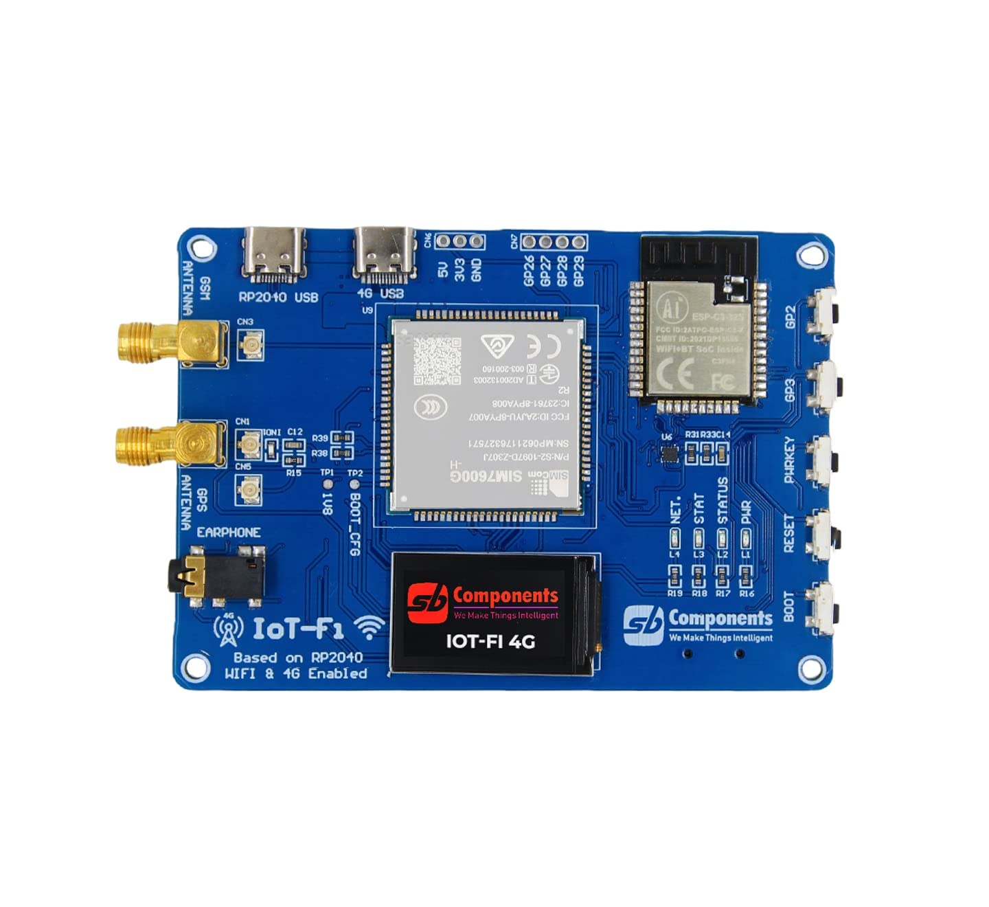 IoTFi Raspberry Pi RP2040 ESP32 4G Development Board Global 4G LTE ...