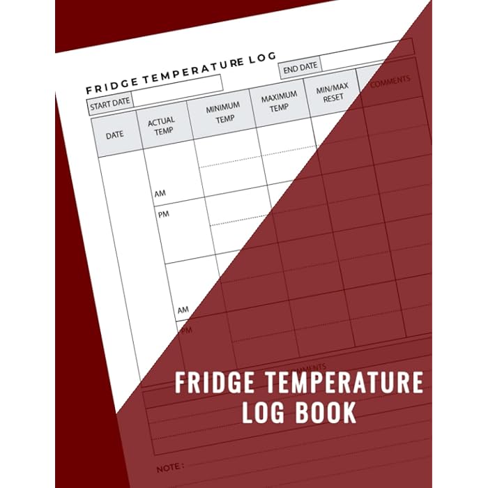 Buy Fridge Temperature Log Book: Temperature Log For Refrigerator ...