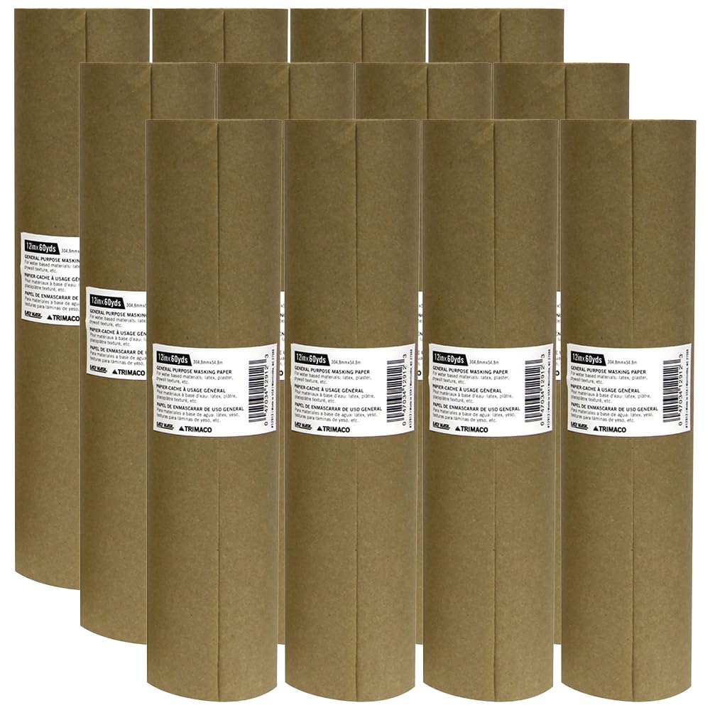 Trimaco 12‐Pack of 12 x 180' GP12 Brown General Purpose Masking Paper: Amazon.com: Tools & Home ...