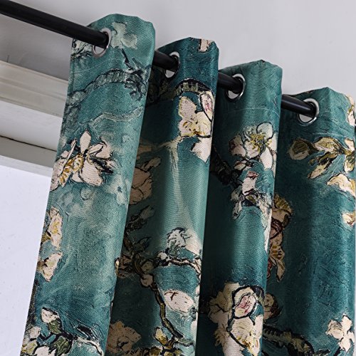Taisier Home Apricot Blossom Vintage Green Curtains