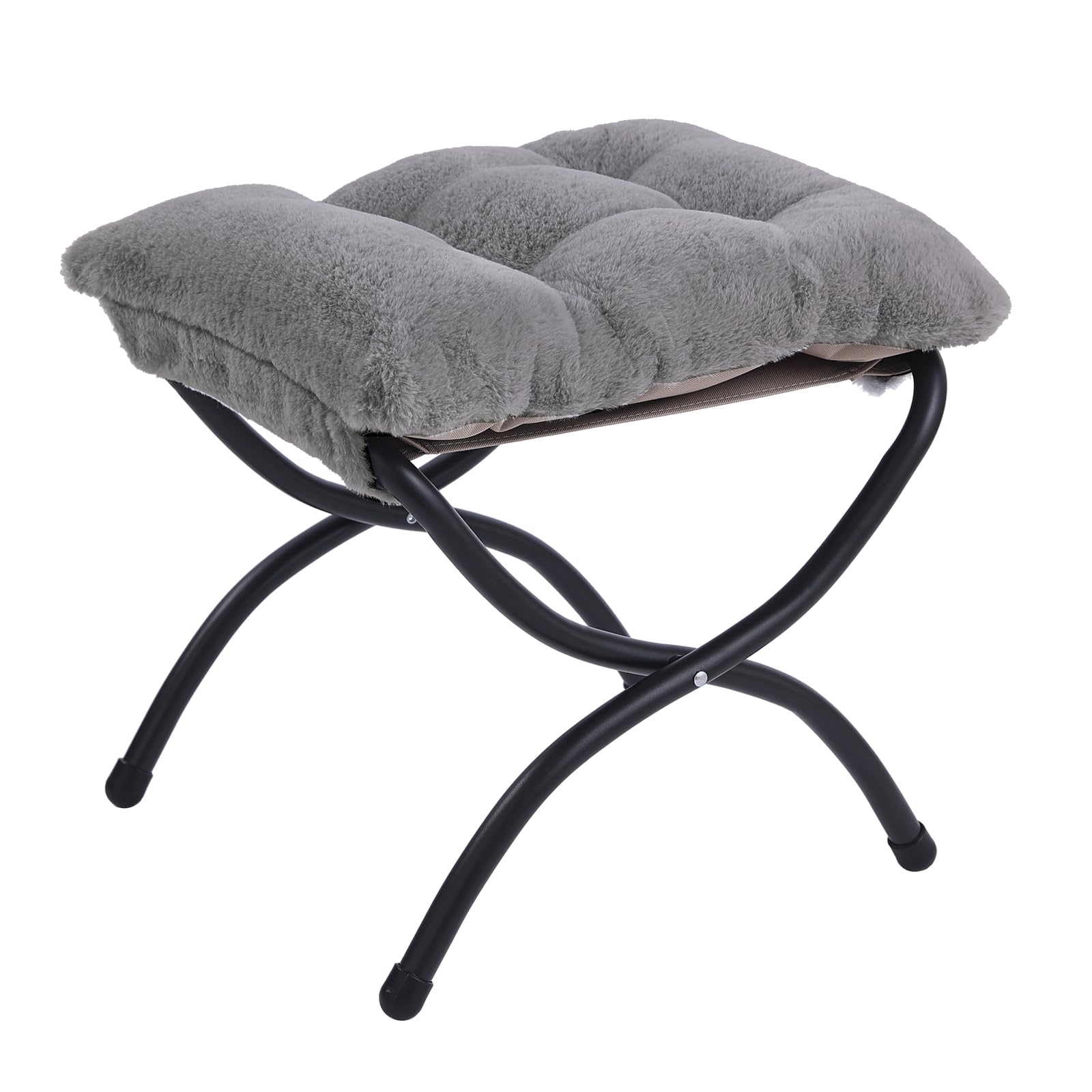 LITA Folding Upholstered Footrest Stool, Modern Small Portable Accent ...