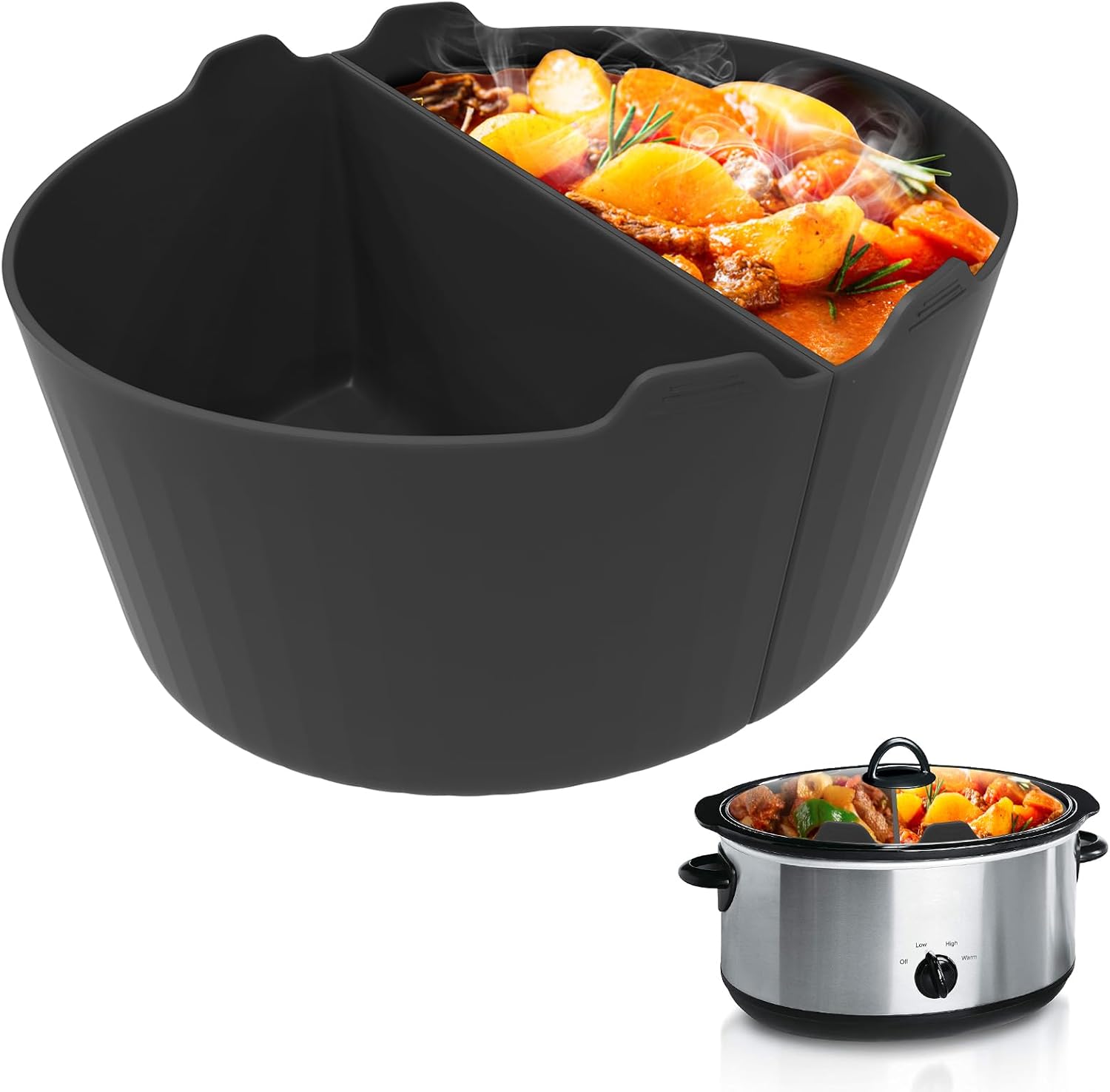 Amazon.com: Esimen 2 IN 1 Silicone Slow Cooker Liners Compatible for ...
