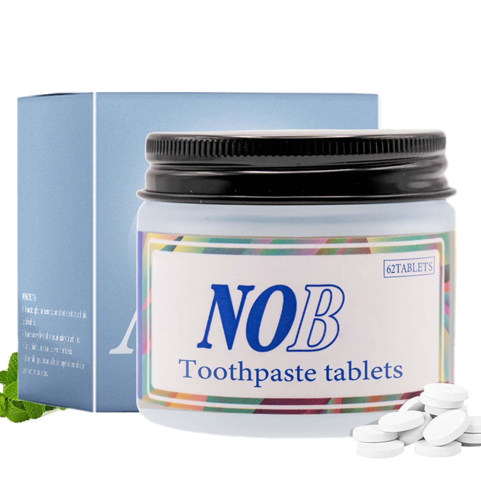 NOB Toothpaste Tablets, Chewable Toothpaste Tablets, Fluoride-Free ...