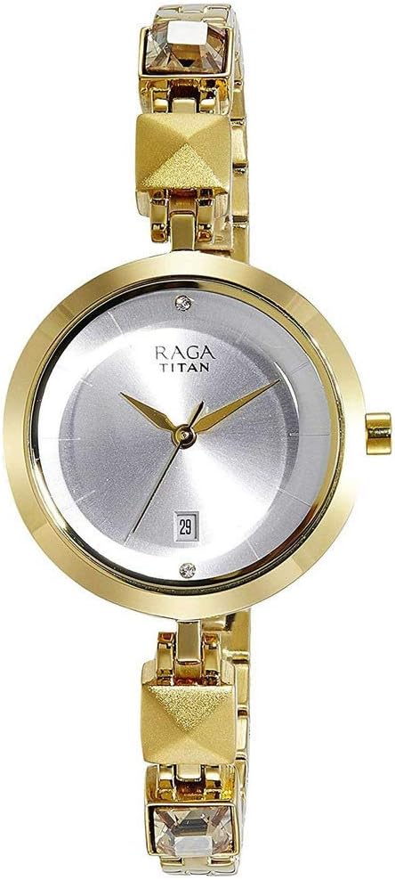 Titan Raga Viva Analog Champagne Dial Women's Watch NM2606YM01 ...
