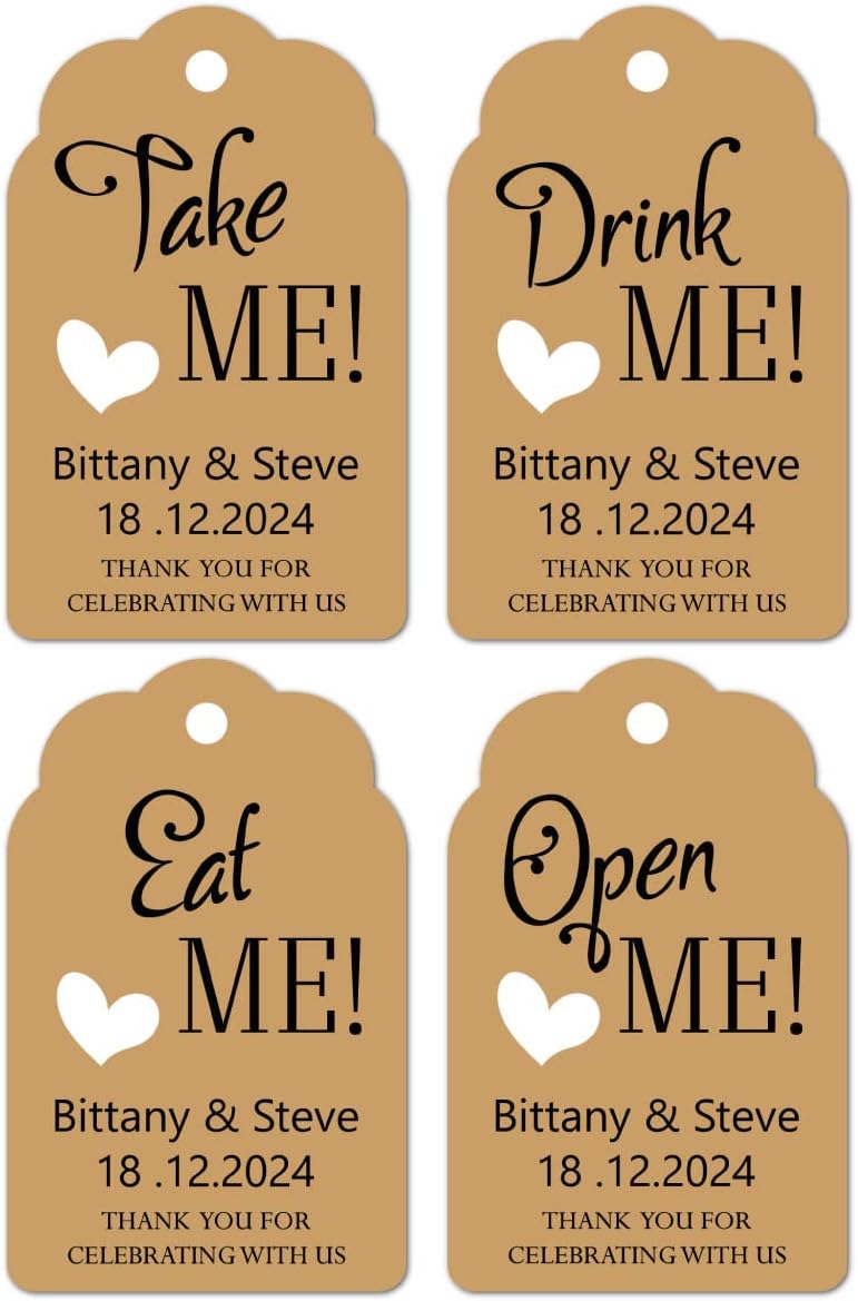 Amazon.com : Handra 60pcs Alice in Wonderland Personalized Drink Me ...