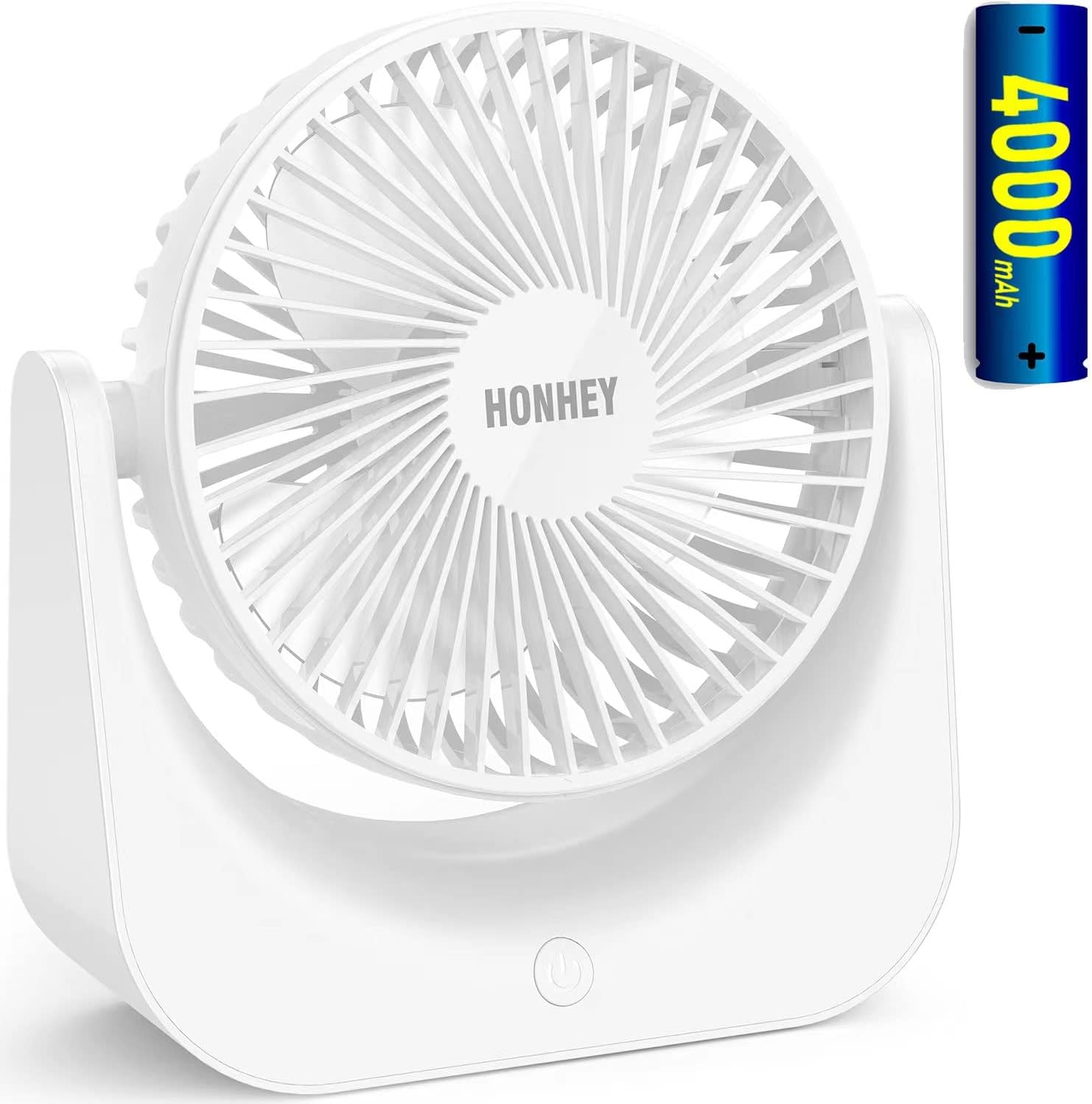 Amazon.com: HonHey 6 Inch Desk Fan, Portable Fan with 4000mAh Battery ...