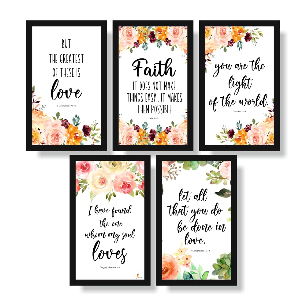 Printality Bible Verse Wall Hanging Frames Combo Of 5 Frames Office ...