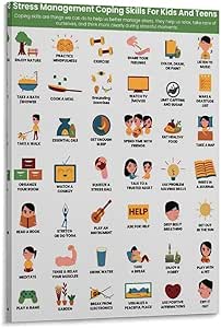 Amazon.com: Wall Art Poster Stress Management Coping Skills Kids ...