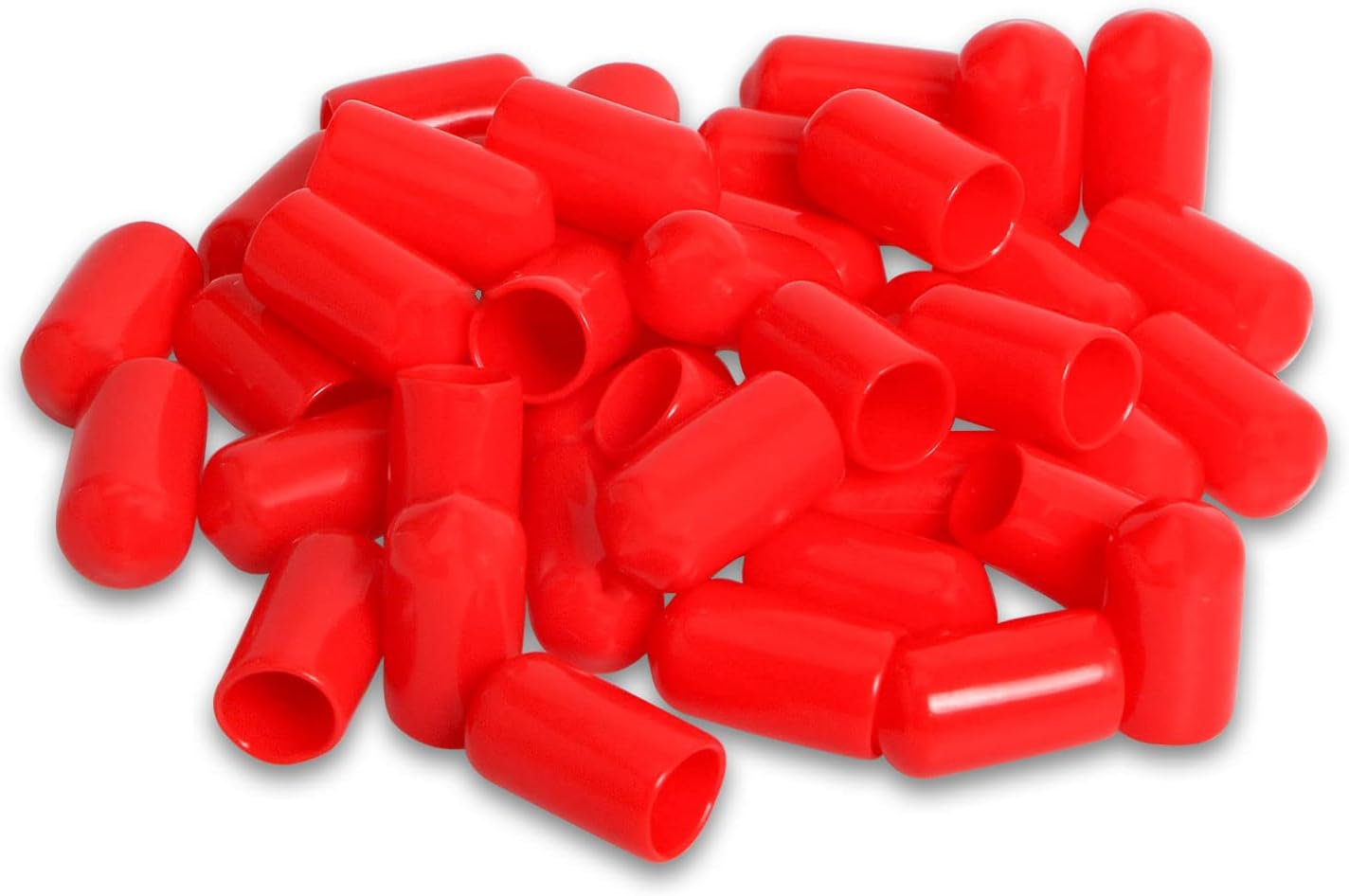 Ohamtes 20PCS ID16mm(5/8″) red PVC rubber end caps, vinyl flexible end ...