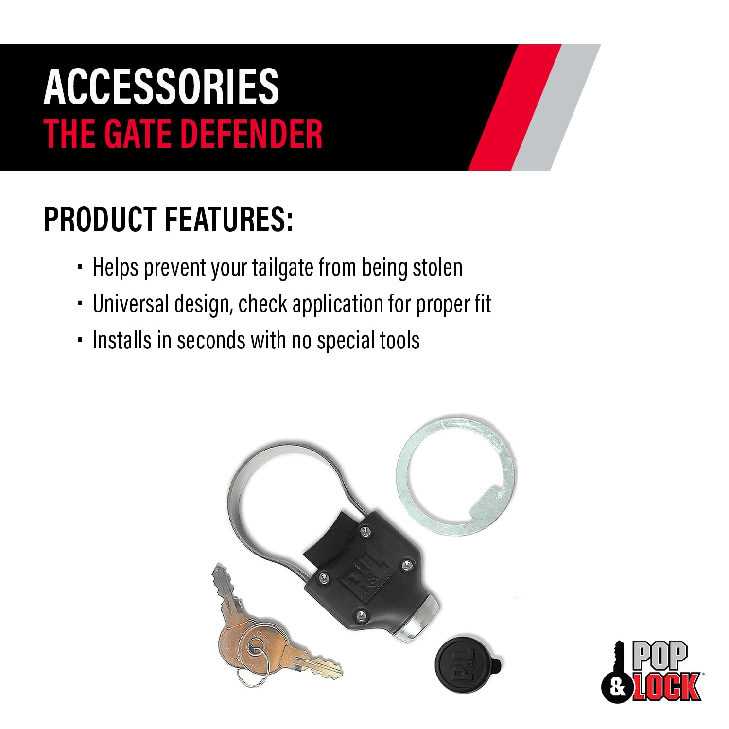 Snapklik.com : Pop & Lock Universal Black Tailgate Lock