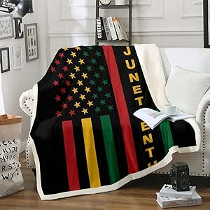 Amazon.com: Juneteenth Decorations Fleece Blanket Stars and Stripes ...
