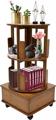 Amazon.com: 360° Rotating End Table with Drawers, Multi Storage Table ...