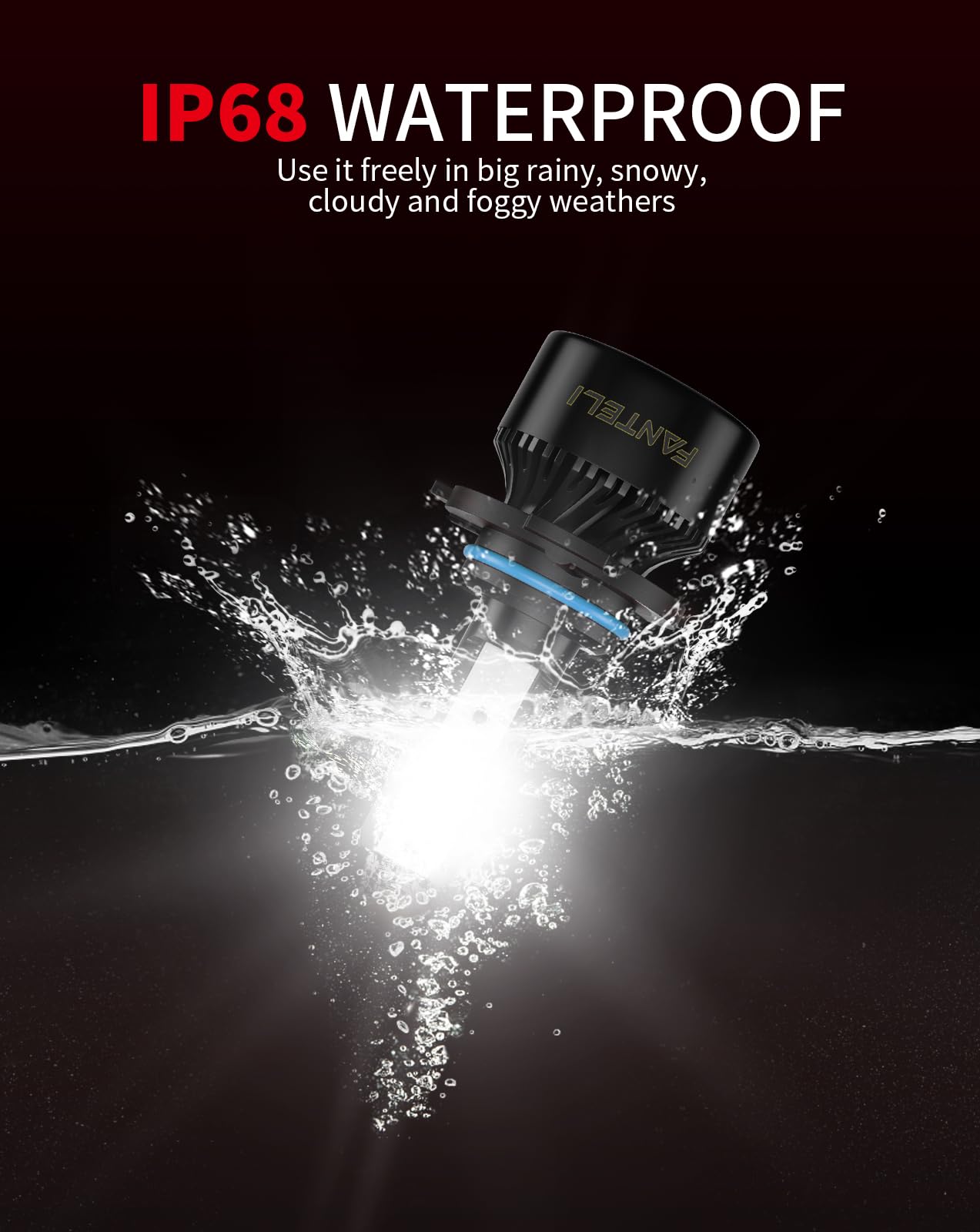 FANTELI 9006 LED Bulb, 600% Brighter 20000 Lumens, 9006 Bulbs, 6500K ...