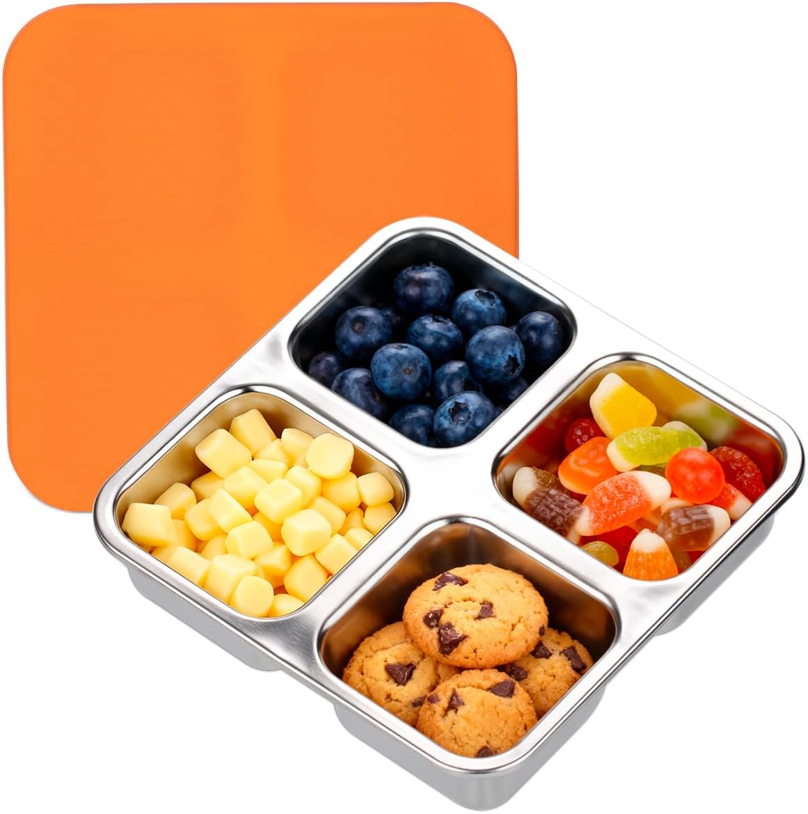 Amazon.com: JUSTASHOW Stainless Steel Snack Containers with Lids ...