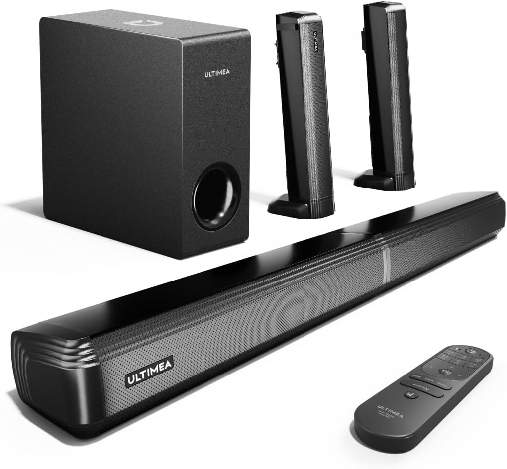 ULTIMEA 4.1ch Sound Bars for TV with Subwoofer, 2-in-1 Detachable ...