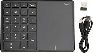 Numeric Keypad with Touchpad, 2.4G Dual Mode Numeric Keypad 22 Keys Ergonomic Design Number ...