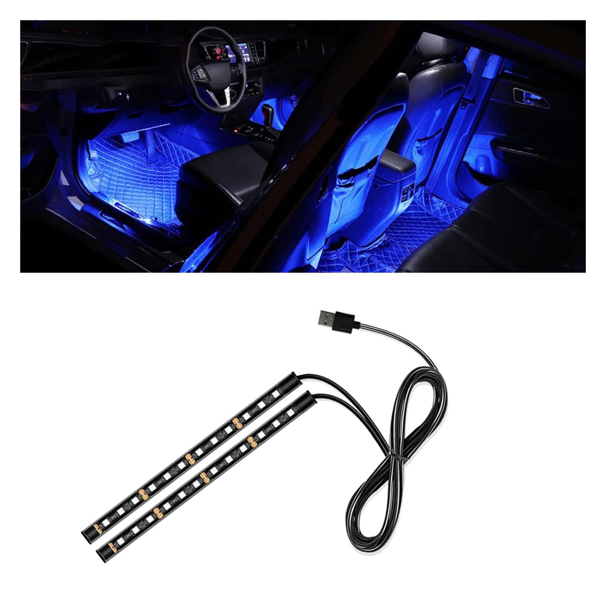 Amazon.com: Universal Car LED Strip Light, USB Port Auto Interior ...