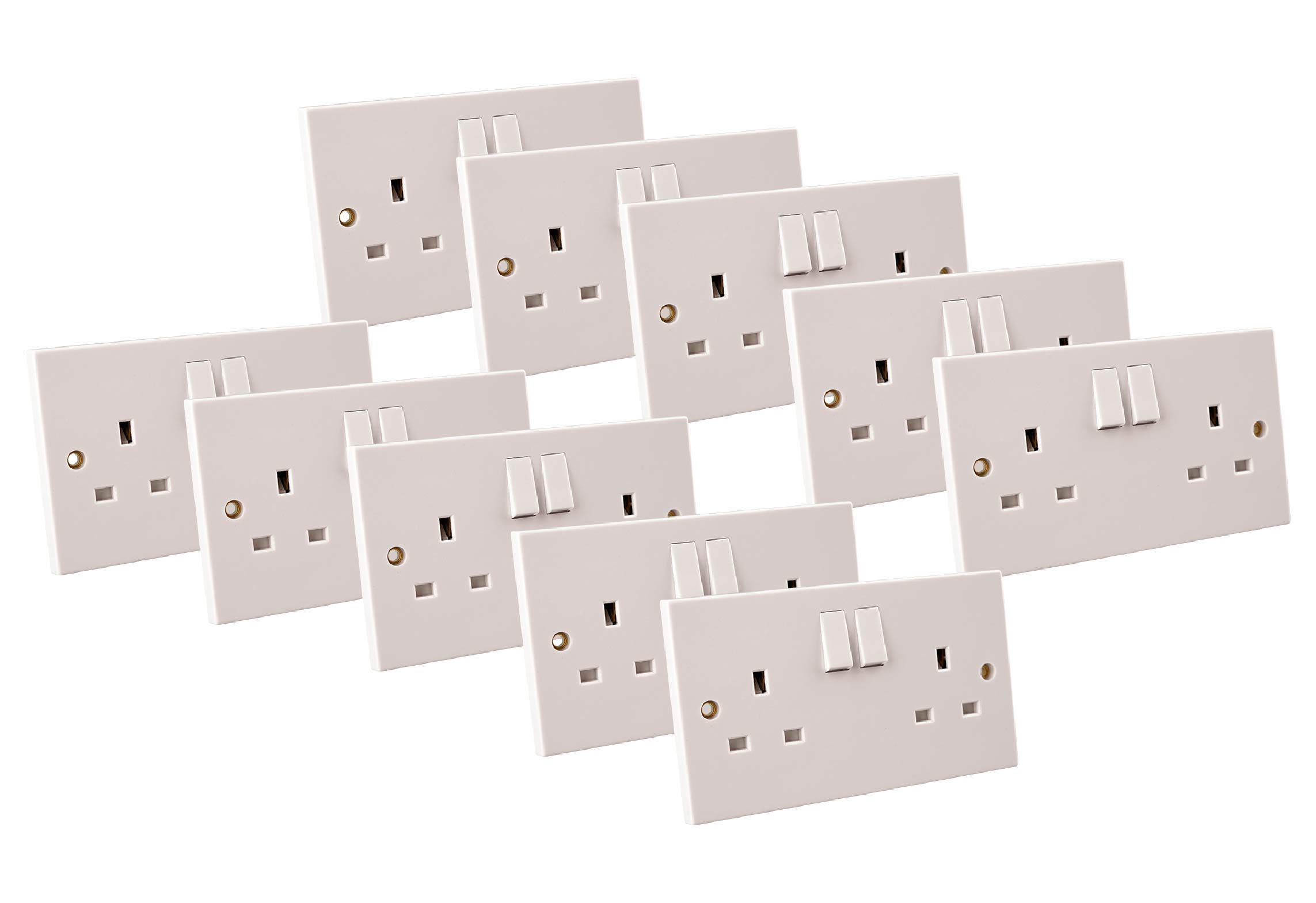 13A Single Pole Switched Twin Plug Sockets - Pack in 10 (2% Donation to ...