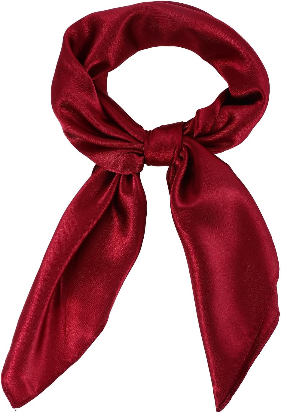 Apausvcm 23.6" Satin Neck Scarf, Silky Satin Red Small Square Scarf ...